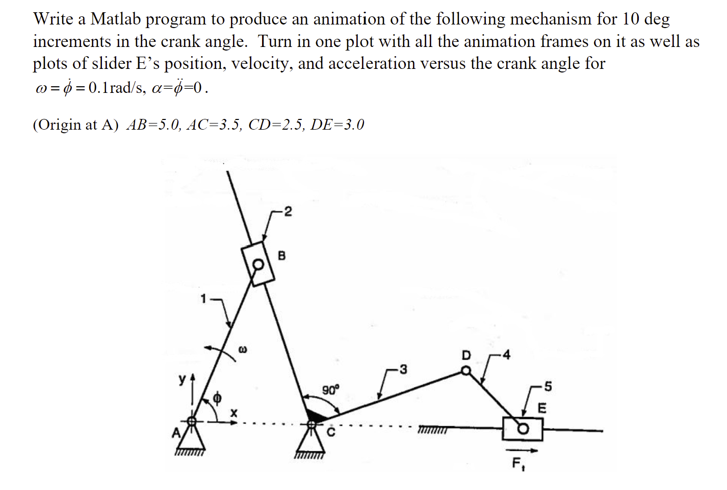 Solved Dynamics of Machines; MATLAB Help Please | Chegg.com