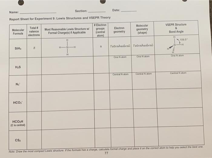 Solved Name: Section: Date: Report Sheet for Experiment 9: | Chegg.com