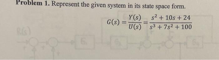 Problem 1. Represent the given system in its state | Chegg.com