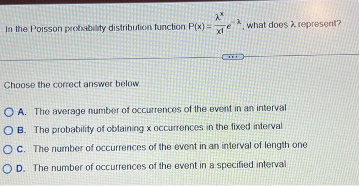 Solved In the Poisson probability distribution function | Chegg.com