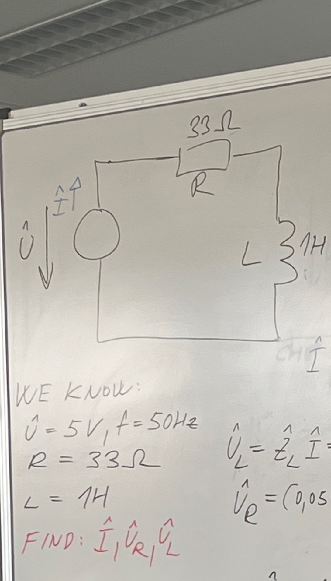 Solved WE KNOW: V= 5V f=50Hz R=33omhs L=1H Find I ,Vr, ﻿Vl | Chegg.com