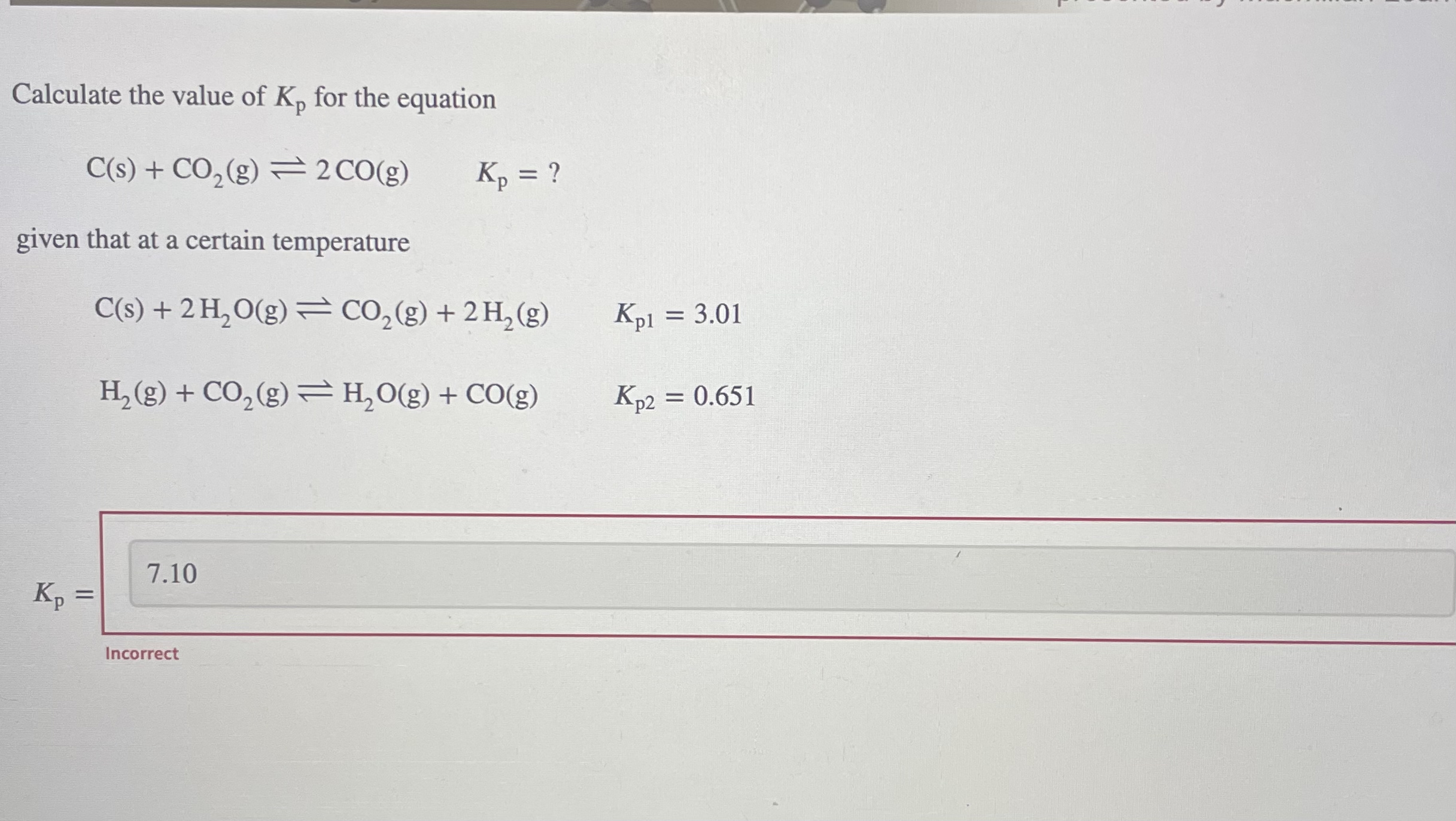 Solved Calculate the value of Kp ﻿for the | Chegg.com