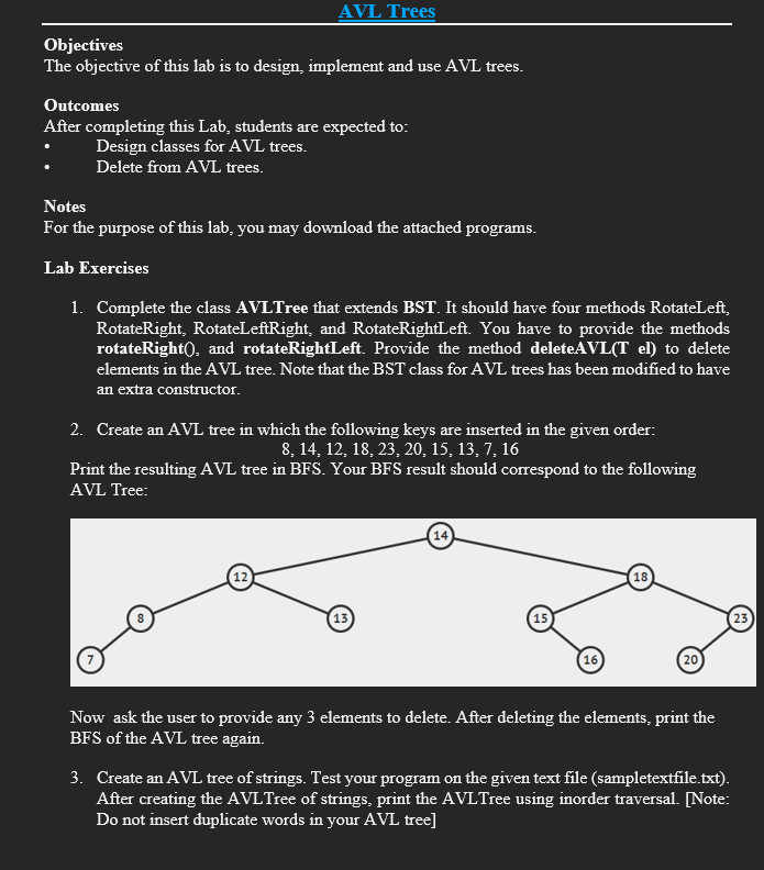Solved public class AVLTree> extends BST { protected | Chegg.com Solved public class AVLTree> extends BST { protected | Chegg.com