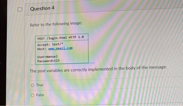 Solved Refer to the following image: The post variables are | Chegg.com