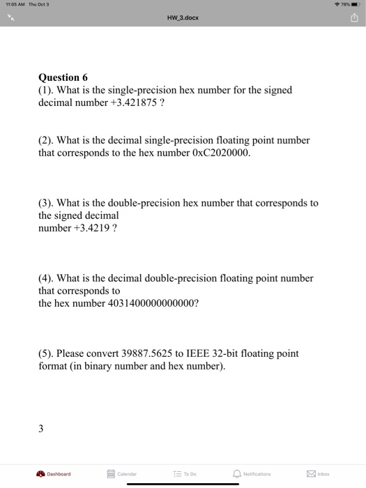 Solved 11:05 AM Thu Oct 3 HW_3.docx Question 6 (1). What is | Chegg.com