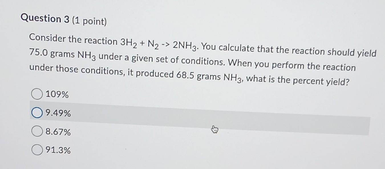 Solved Consider the reaction 3H2+N2→2NH3. If you are given 6 | Chegg.com