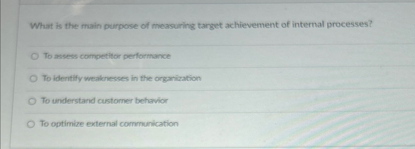 Solved What is the main purpose of measuring target | Chegg.com