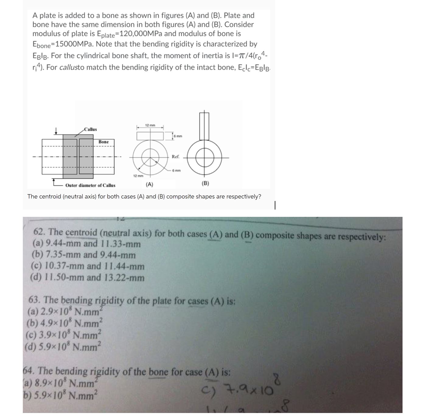 Solved The centroid (neutral axis) ﻿for both cases (A) ﻿and | Chegg.com