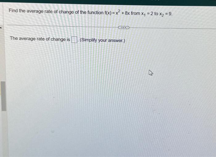Solved Find the average rate of change of the function | Chegg.com