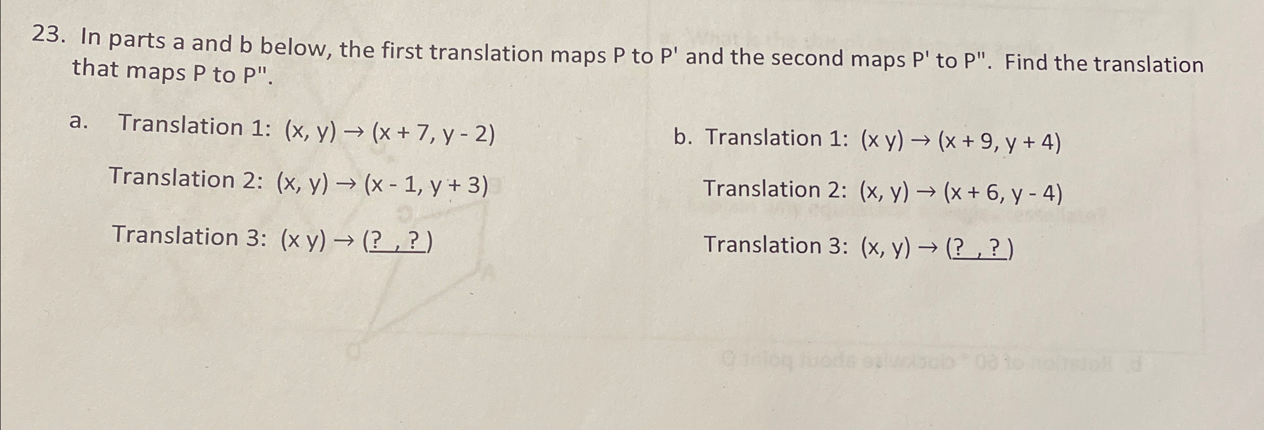 Solved In parts a and b ﻿below, the first translation maps | Chegg.com
