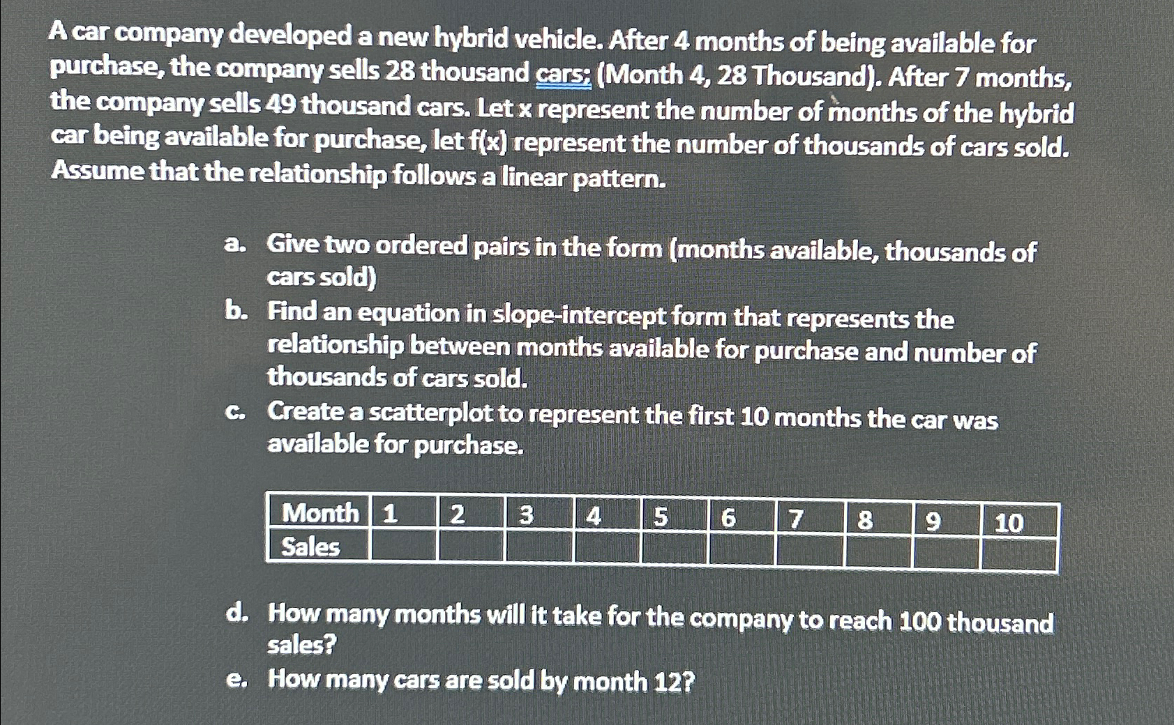 Solved A car company developed a new hybrid vehicle. After 4 | Chegg.com