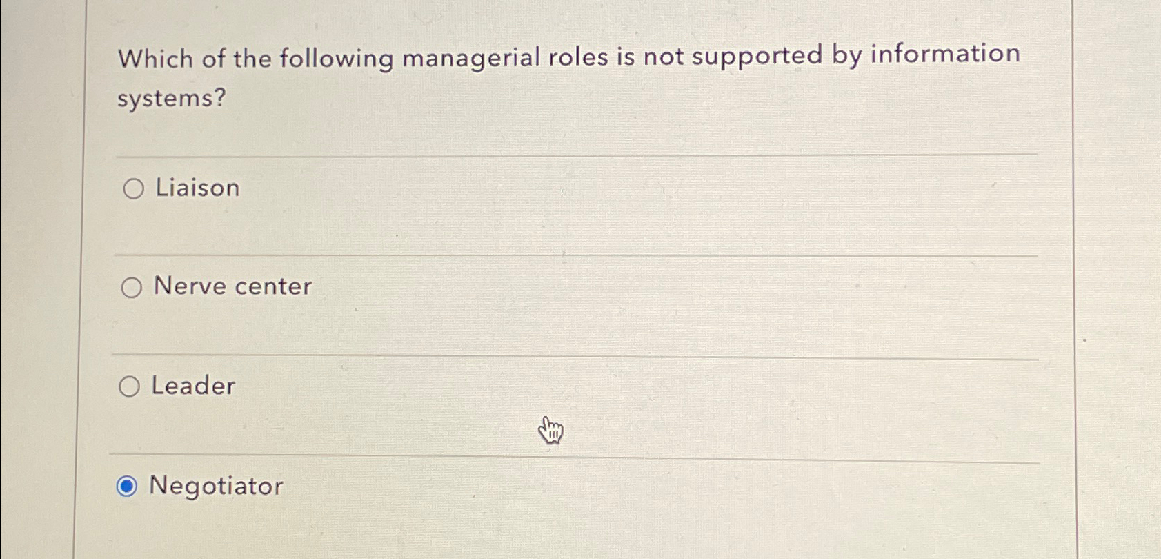 Solved Which of the following managerial roles is not | Chegg.com