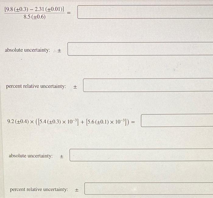 Solved Perform the calculations to determine the absolute | Chegg.com