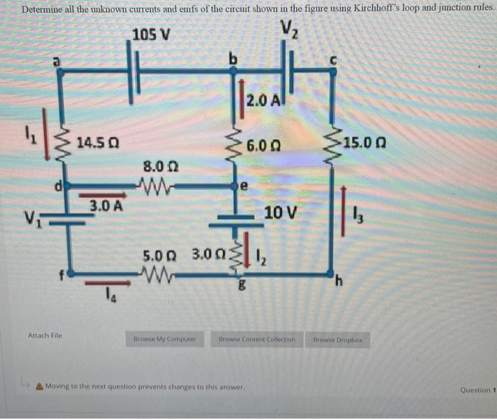 Solved Determine all the unknown currents and emfs of the | Chegg.com