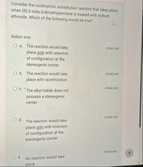 Solved Consider the nucleophilic substitution feaction that | Chegg.com