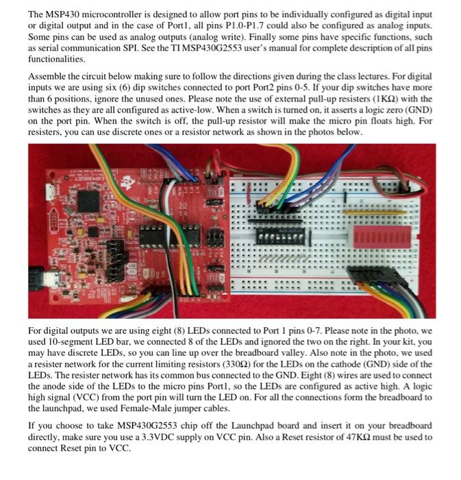The MSP430 microcontroller is designed to allow port | Chegg.com