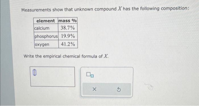 Solved Measurements show that unknown compound X has the | Chegg.com