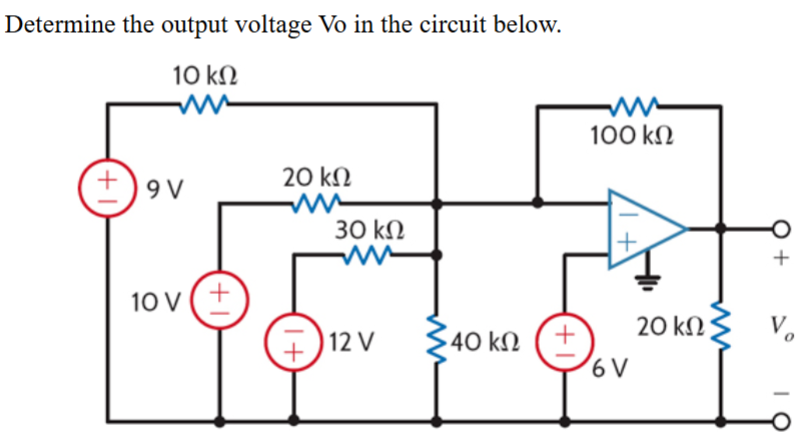 Solved Determine the output voltage Vo in the circuit below. | Chegg.com