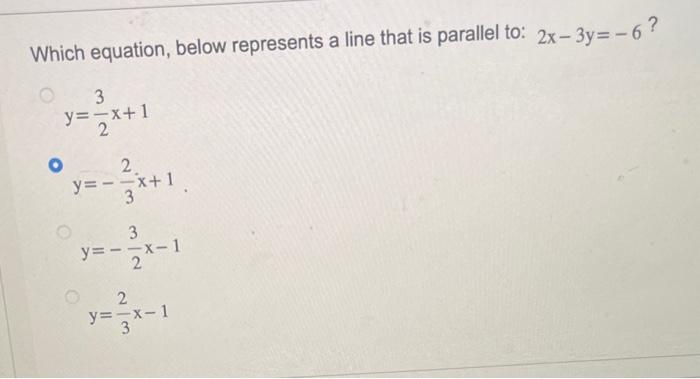 Solved Which equation, below represents a line that is | Chegg.com