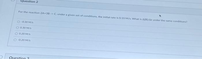 Solved For the reaction 2A+3B→C, under given set of | Chegg.com