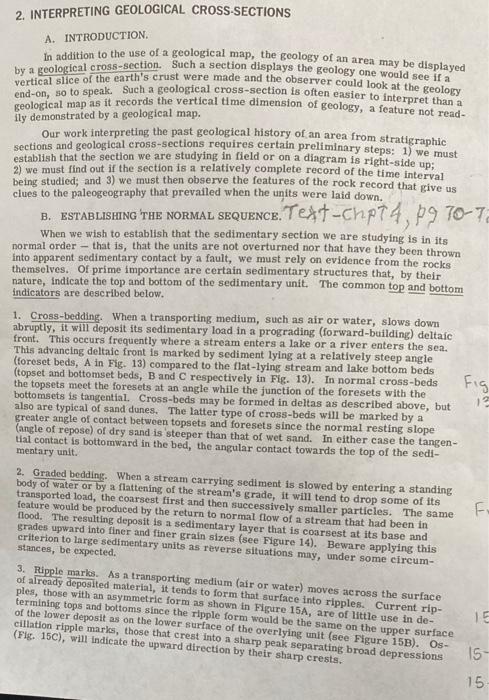 Solved 2. INTERPRETING GEOLOGICAL CROSS-SECTIONS A. | Chegg.com