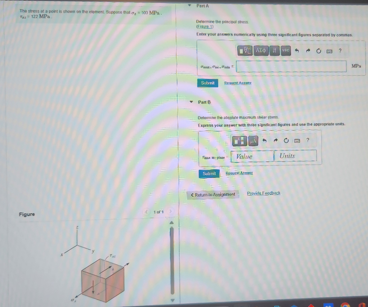 Solved The stress at a point is shown on the element. | Chegg.com