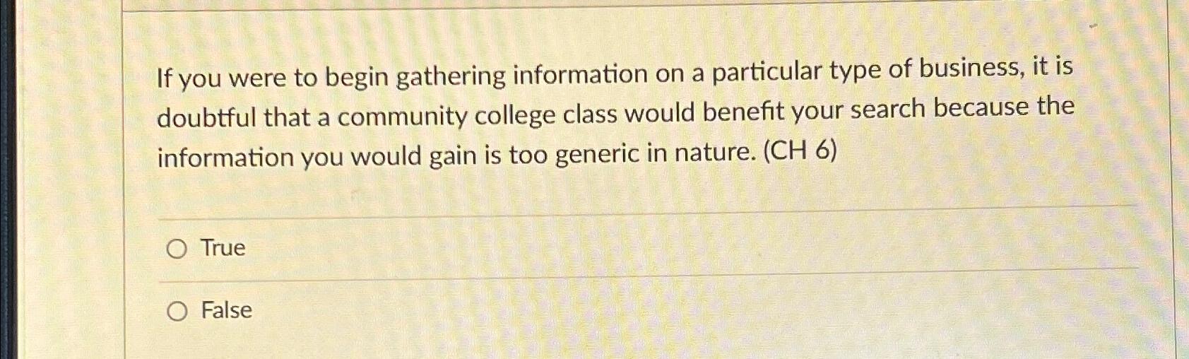 Solved If you were to begin gathering information on a | Chegg.com
