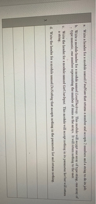a. Define the parts of a module header word1 word2 | Chegg.com