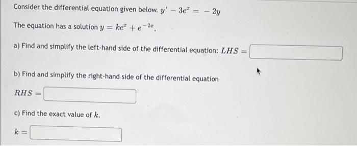 Solved Consider the differential equation given below. y' - | Chegg.com