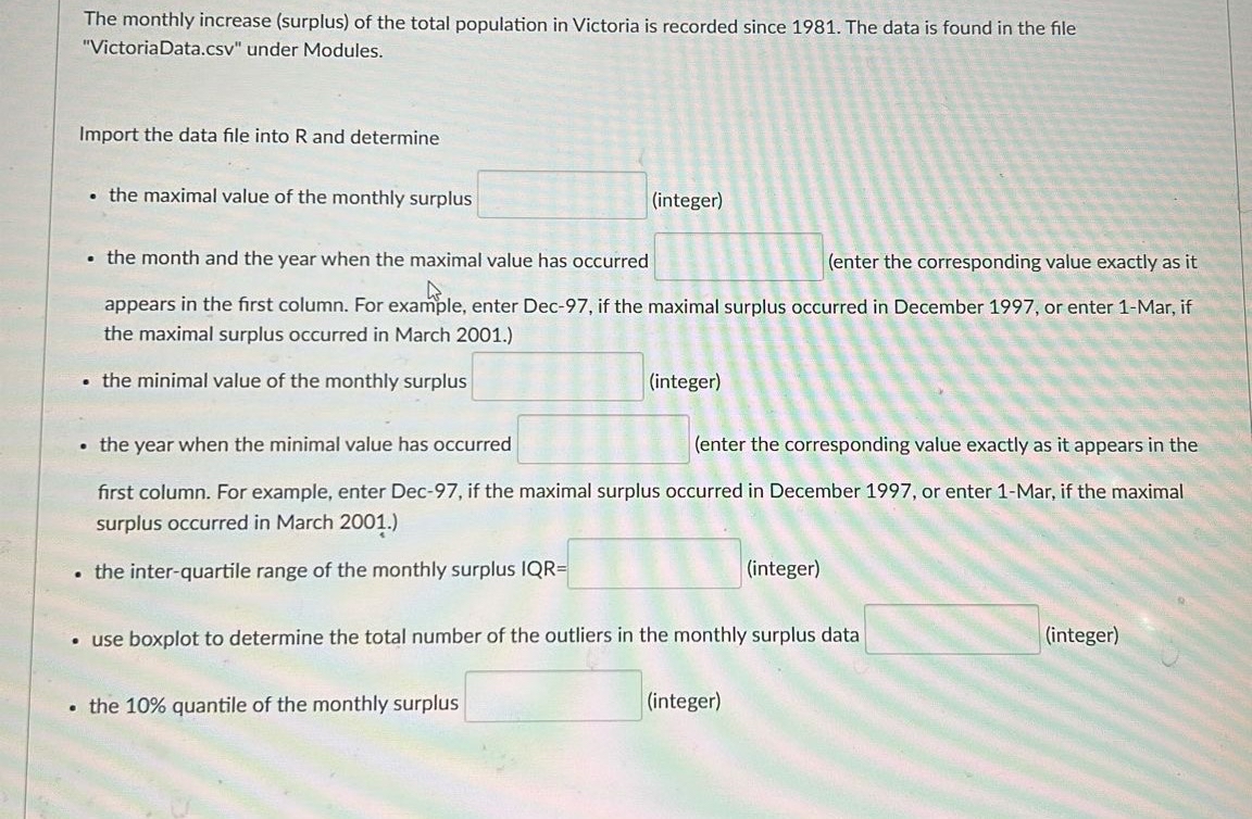 The monthly increase (surplus) ﻿of the total | Chegg.com