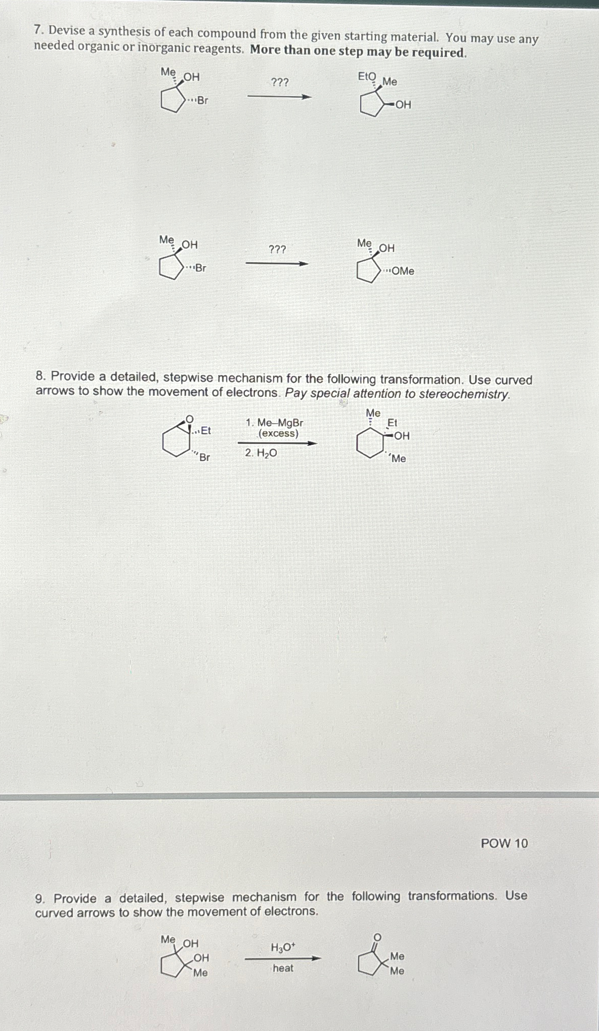Solved Devise a synthesis of each compound from the given | Chegg.com