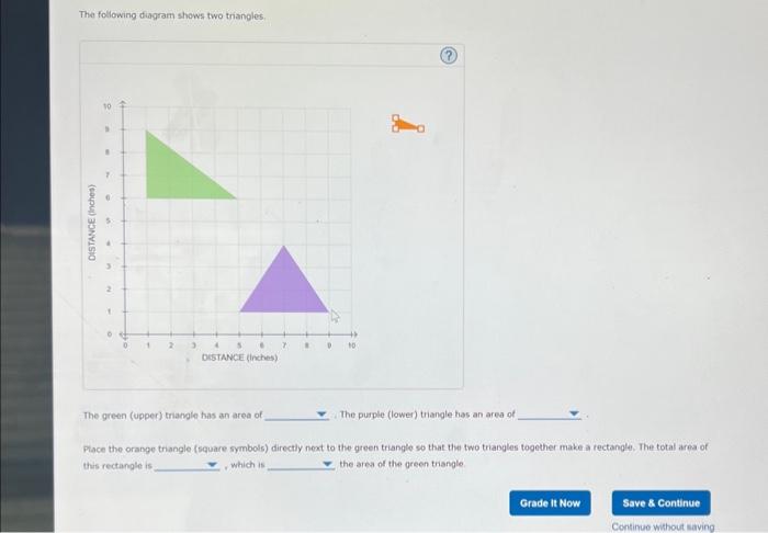 Solved The following diagram shows two triangles. The green | Chegg.com