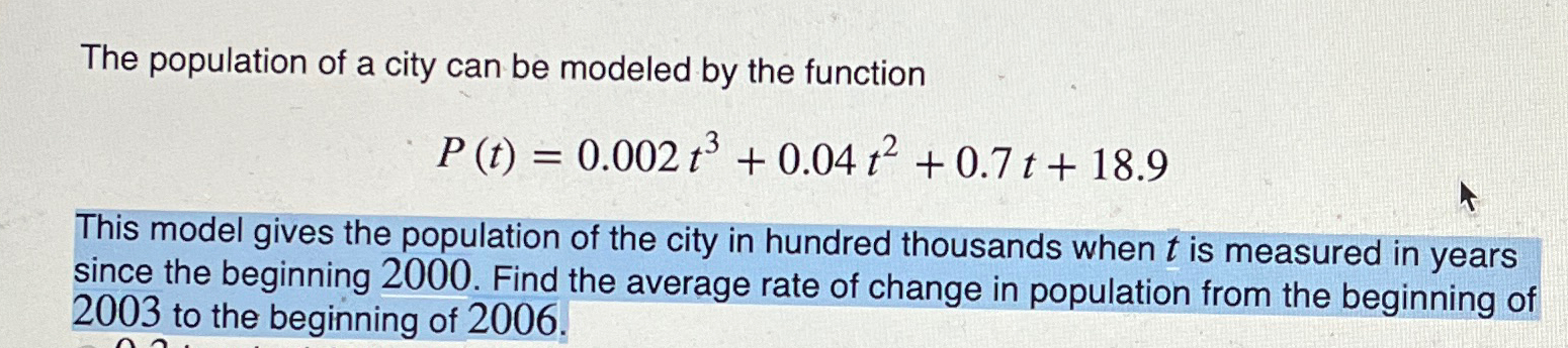 Solved The population of a city can be modeled by the | Chegg.com