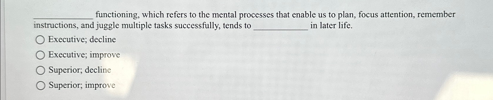 Solved functioning, which refers to the mental processes | Chegg.com