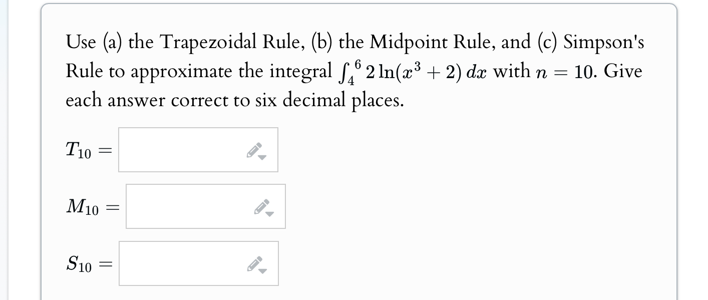 Solved Use (a) ﻿the Trapezoidal Rule, (b) ﻿the Midpoint | Chegg.com