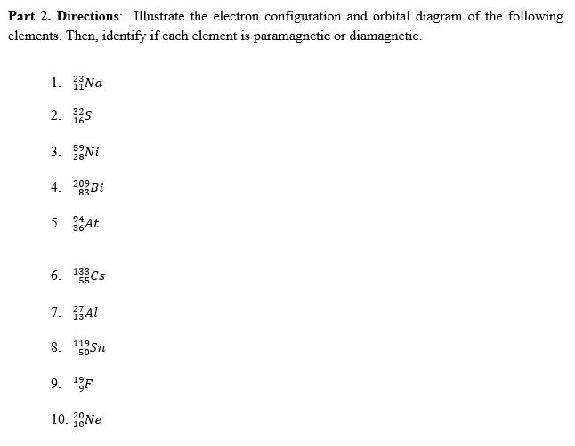 Diamagnetic Electron Configuration
