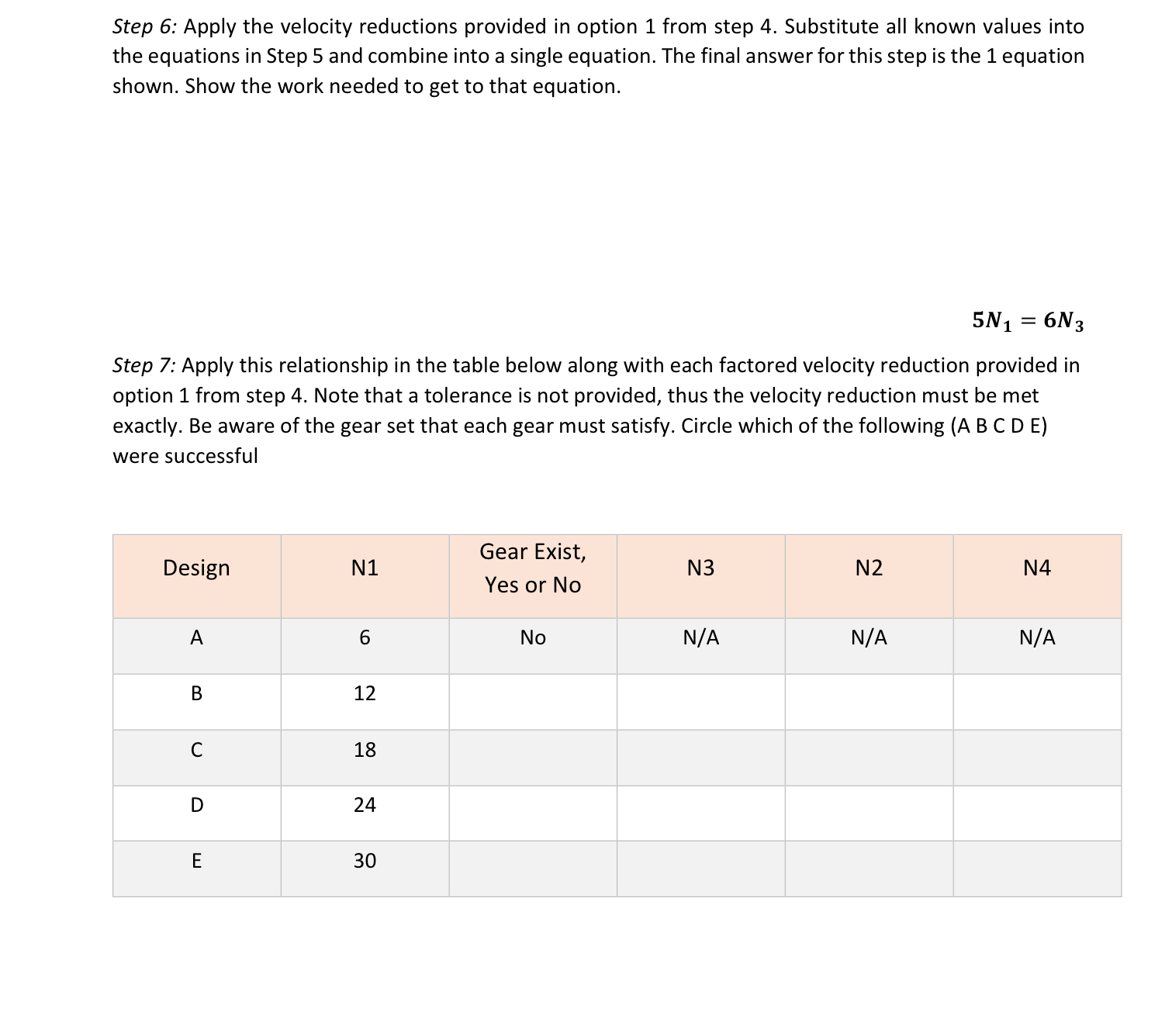 Step 6: Apply the velocity reductions provided in | Chegg.com