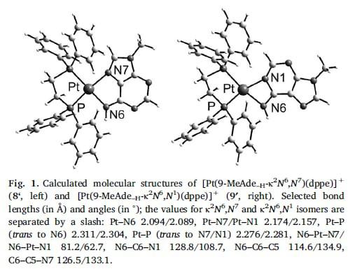 Solved N7 N1 Pt Pt N6 IN6 Fig. 1. Calculated molecular | Chegg.com