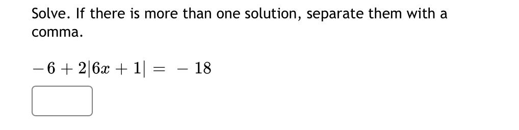 Solved Solve. If there is more than one solution, separate | Chegg.com