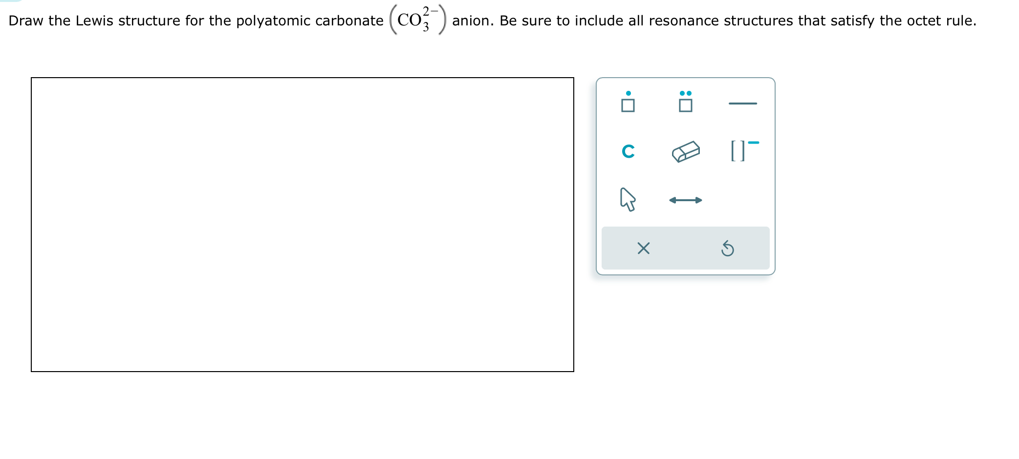 Solved Draw The Lewis Structure For The Polyatomic Carbonate