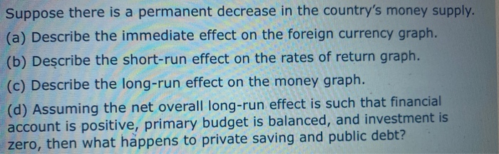 Solved Suppose there is a permanent decrease in the | Chegg.com