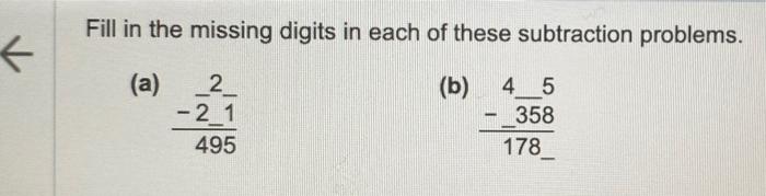 Solved Fill in the missing digits in each of these | Chegg.com