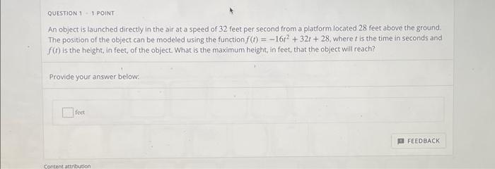 Solved An object is launched directly in the air at a speed | Chegg.com