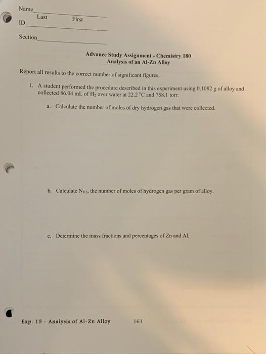 Solved Name Last First ID Section Advance Study Assignment - | Chegg.com