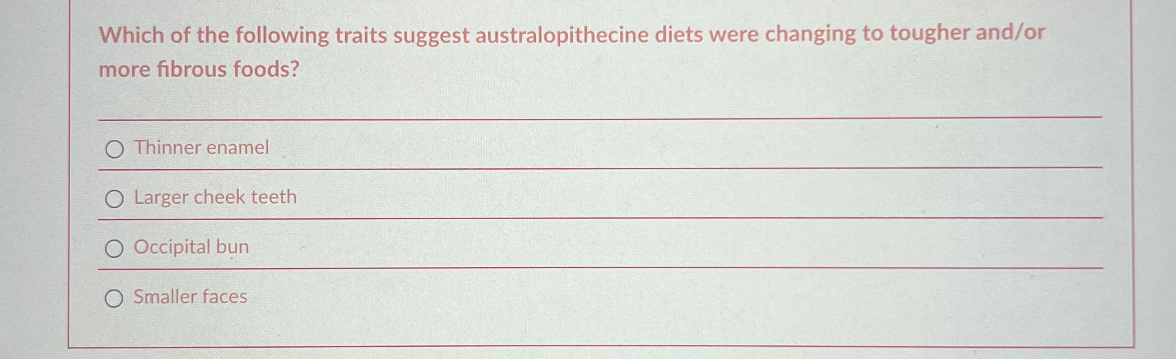 Solved Which of the following traits suggest | Chegg.com