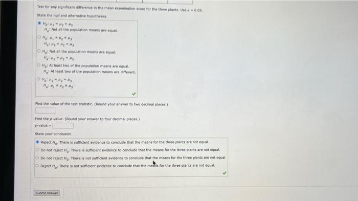 Solved Test for any significant difference in the mean | Chegg.com