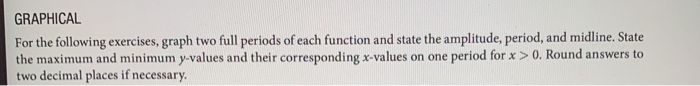 Solved GRAPHICAL For the following exercises, graph two full | Chegg.com
