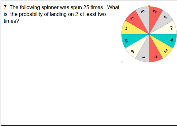 Solved The following spinner was spun 25 ﻿times. Whatis the | Chegg.com