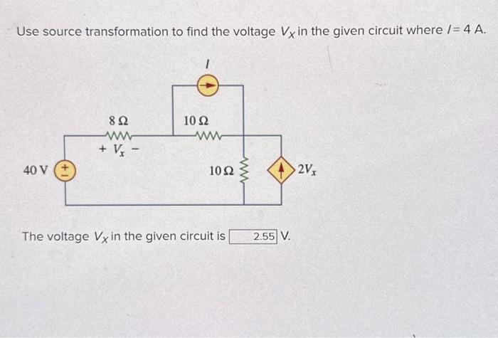 Solved Use source transformation to find the voltage \\( | Chegg.com