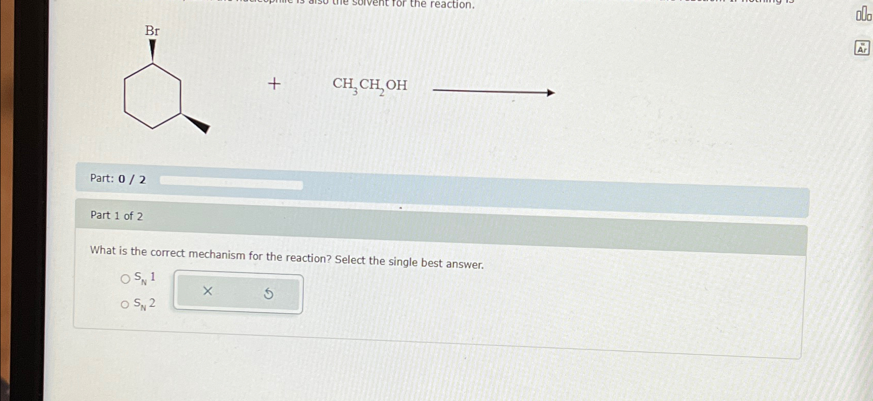 Solved Part: 02Part 1 ﻿of 2What is the correct mechanism for | Chegg.com
